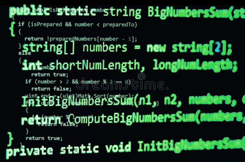 Programming Code - Green Color, Written in C Language Syntax Stock ...