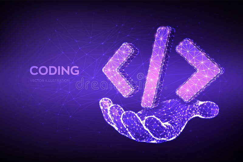 Programming Code Coding Or Hacker Background Programming Code Icon Made With Binary Code Stock