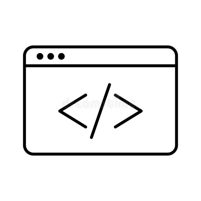 Programming Code Icon. Vector Illustration Stock Vector - Illustration of site, development ...