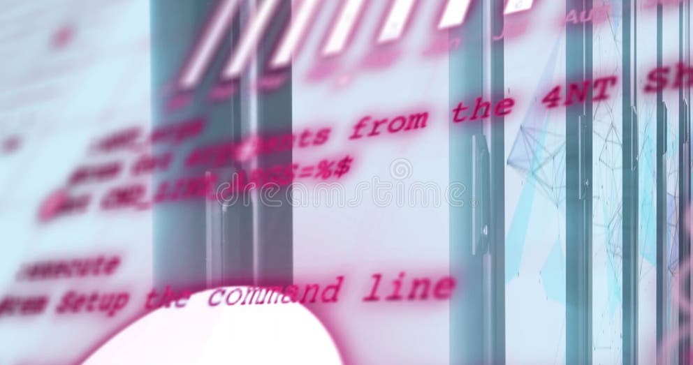 Programming Code Image Over Modern Glass Building with Reflections ...