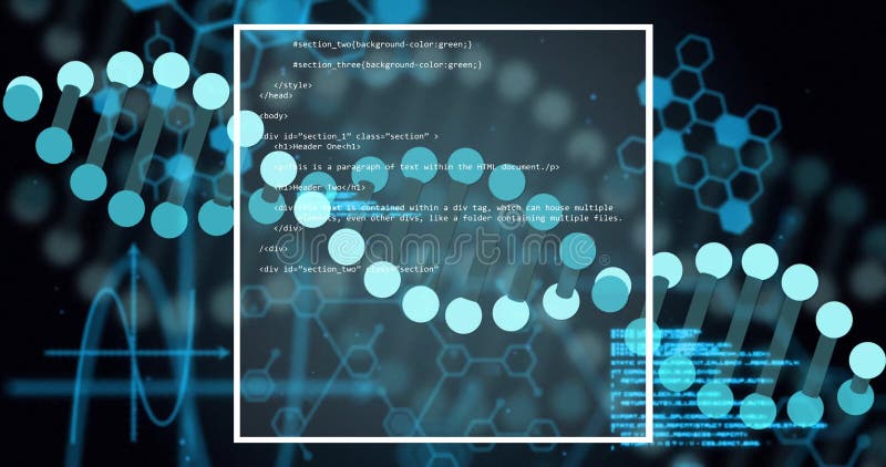 Programming Code and Molecular Structure Animation Over Digital Interface Background Stock Video ...