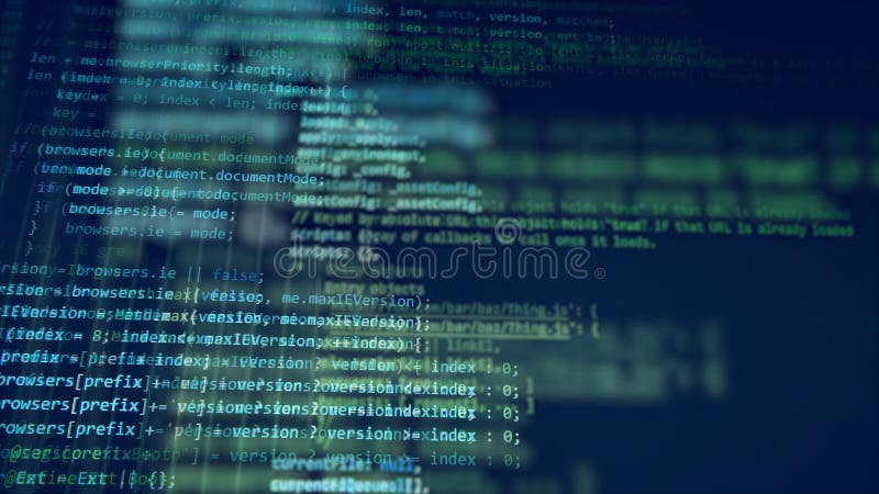 Programming Code Moving on a Computer Screen. Stock Footage - Video of ...