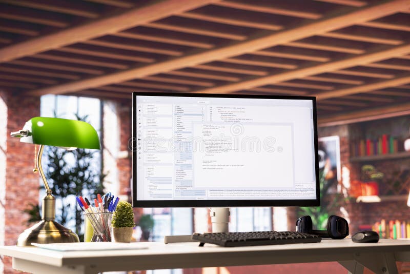 Programming Code Pc Display Used Developing Software Stock Photos - Free & Royalty-Free Stock ...