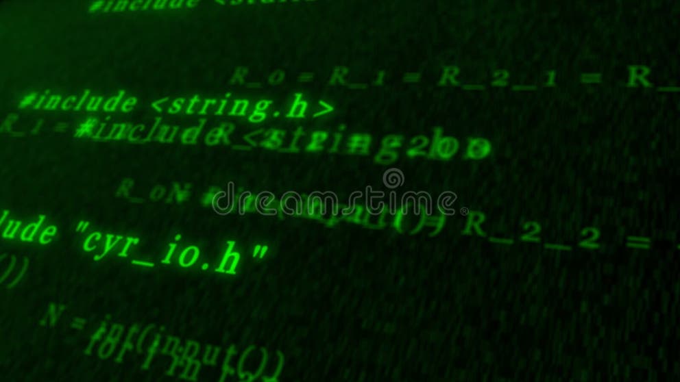 Programming Code. Programming Language Strings. Coding. 3D Render. Stock Illustration ...
