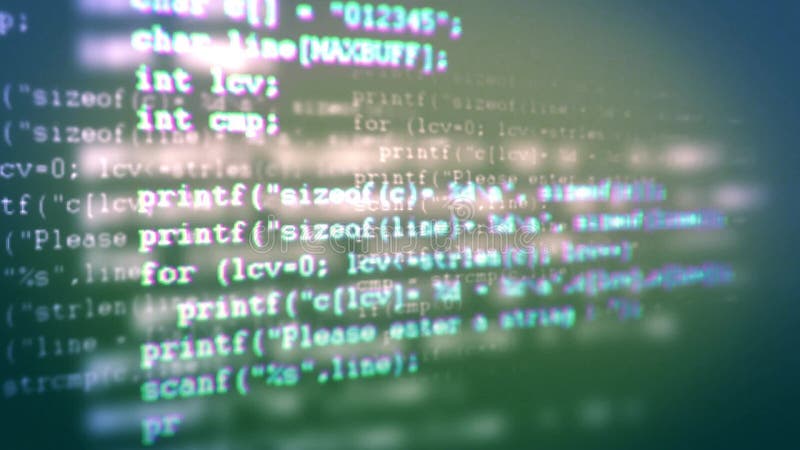 Programming Code Running Down A Computer Screen Terminal Stock Video Video Of Monitor