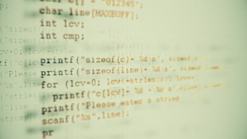 Programming Code Running Down A Computer Screen Terminal Stock Video Video Of Monitor