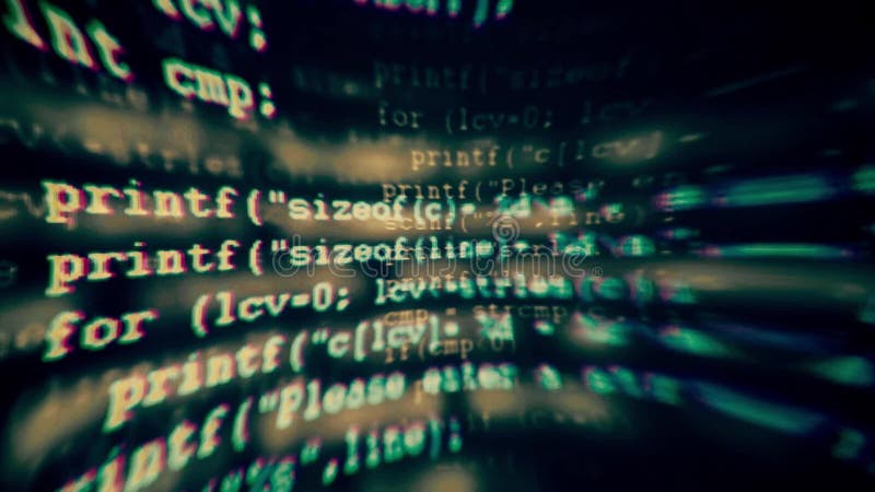 Programming Code Running Down A Computer Screen Terminal Stock Video Video Of Monitor