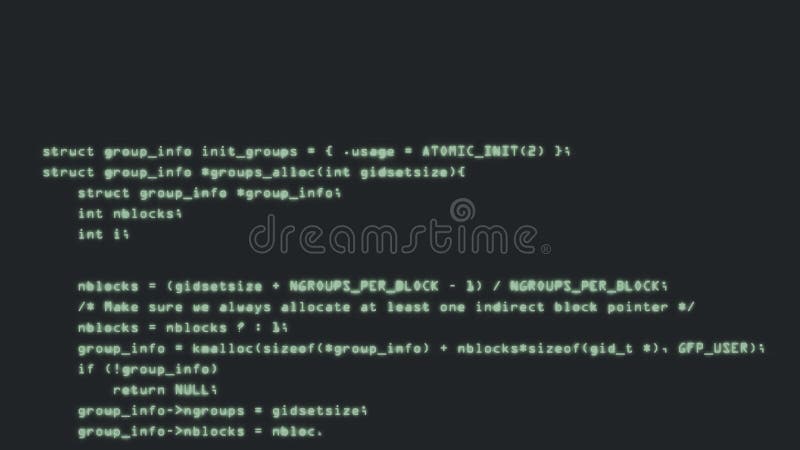 Programming Code Running Down a Computer Screen Terminal Stock Video ...