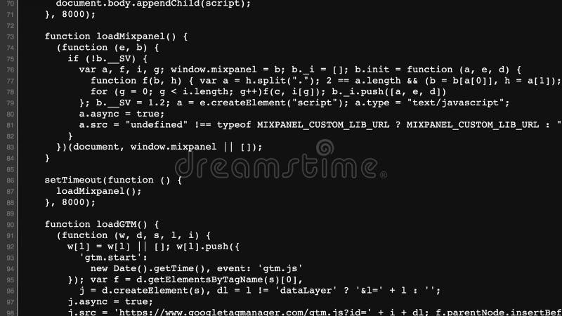 Programming Code Running Over Computer Screen Terminal Hacking Concept