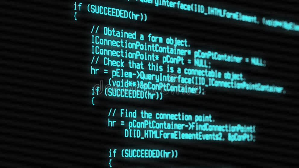 Programming Code Running Over Computer Screen Terminal Hacking Concept Stock Image Image Of