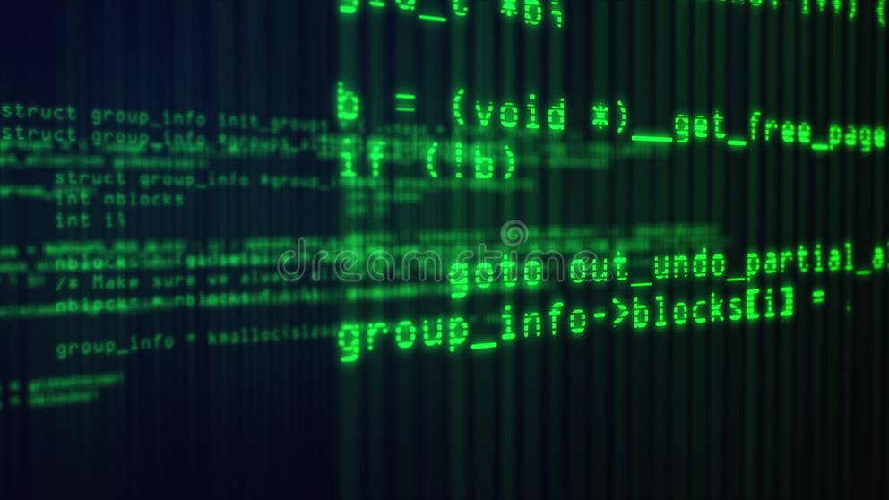 Programming code running stock illustration. Illustration of computing ...