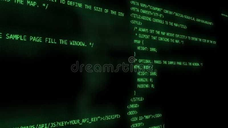 Programming Code Running stock video. Video of html - 122186045
