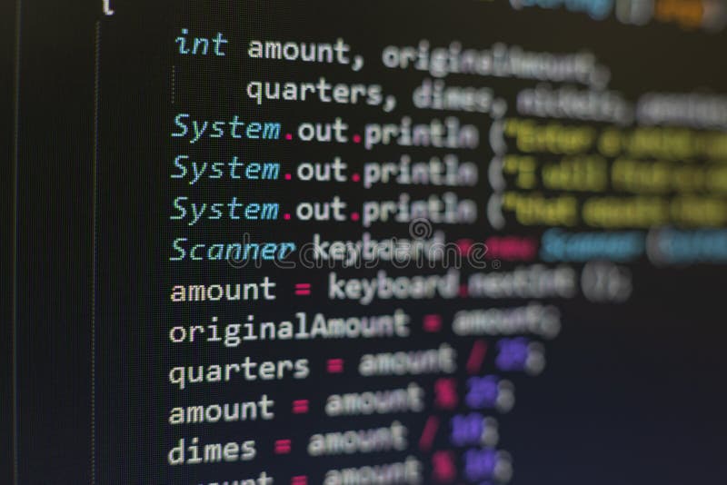 Programming Code on a Screen Stock Image - Image of line, datum: 241221539