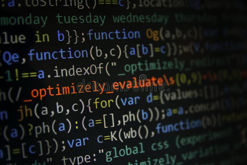 Programming Code Screen Of Software Developer Computer Stock Image Image Of Function