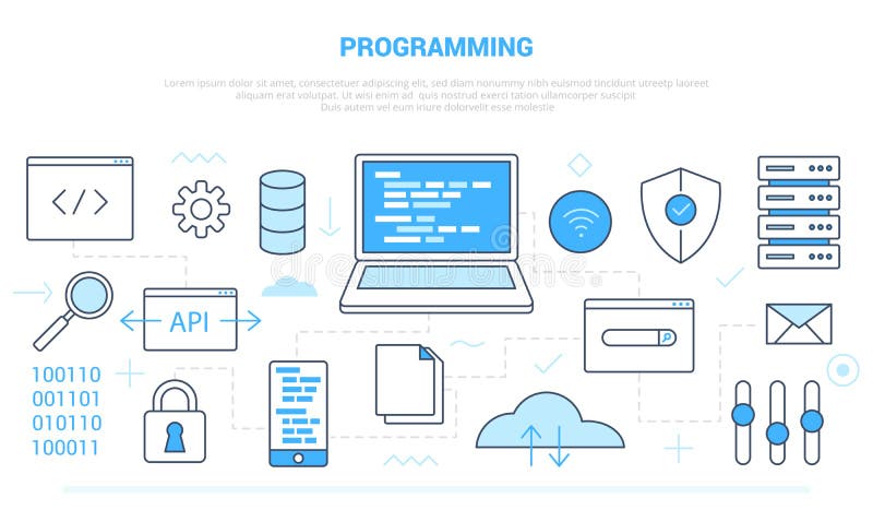 Low Code Software Development Platform Technology Concept 3d Illustration Stock Illustration