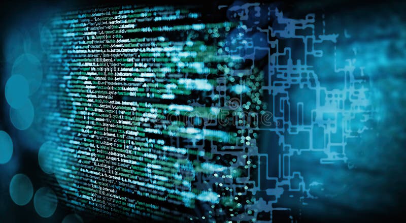 Programming Code with Technical Background Stock Illustration ...