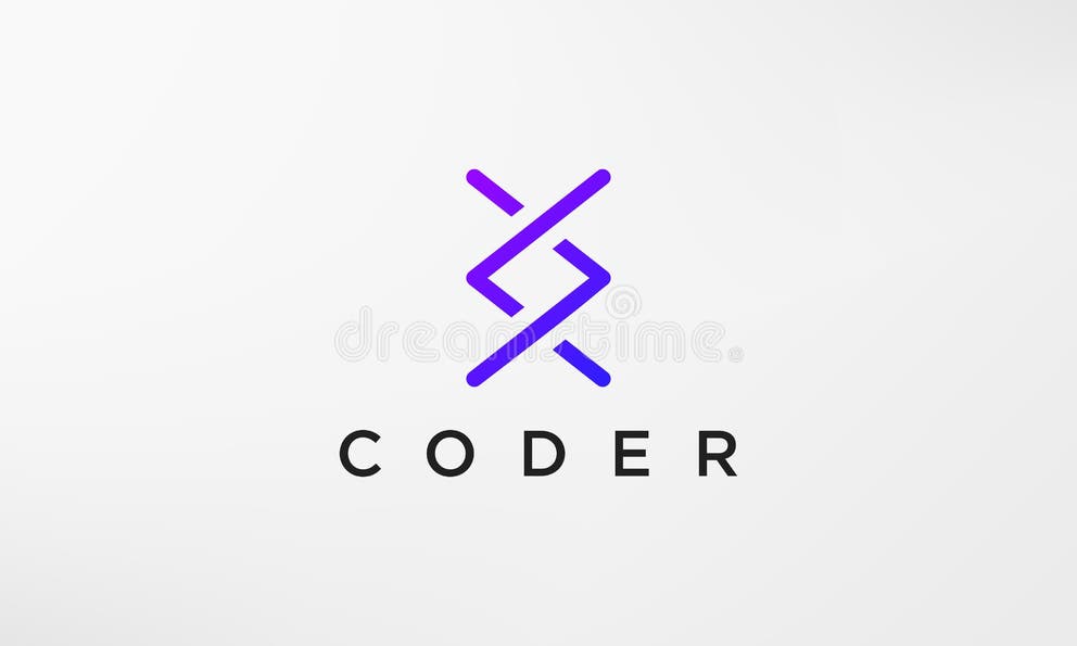 Programming Code Technology Logo in a Simple and Modern Style Stock ...