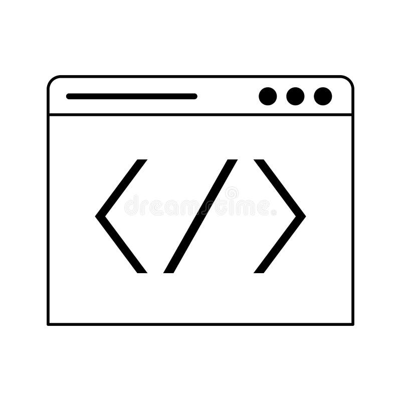 Programming Code Windows Symbol Technology in Black and White Stock ...