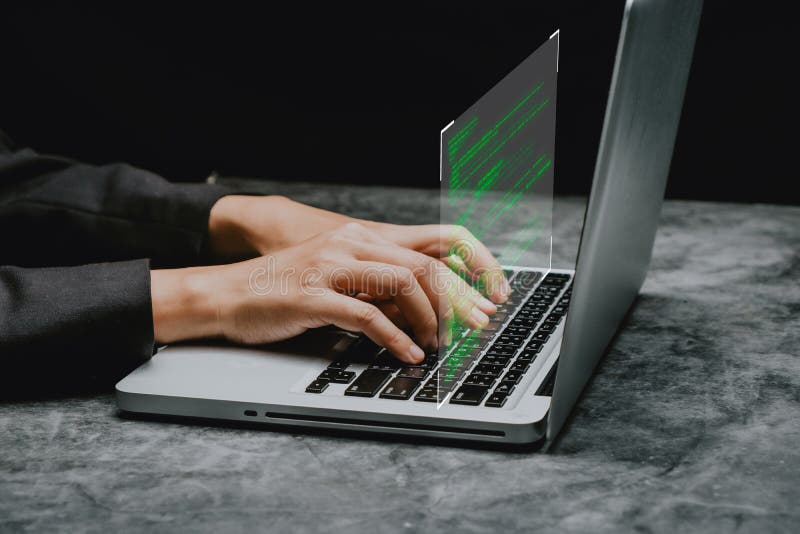 Programming Code Writing, Person Hands Typing Computer Script, Software ...