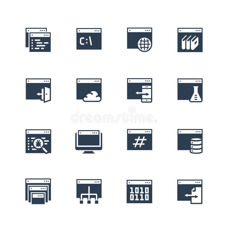Programming, Coding Applications Icon Set Stock Vector - Illustration ... Programming, Coding Applications Icon Set Stock Vector - Illustration ...