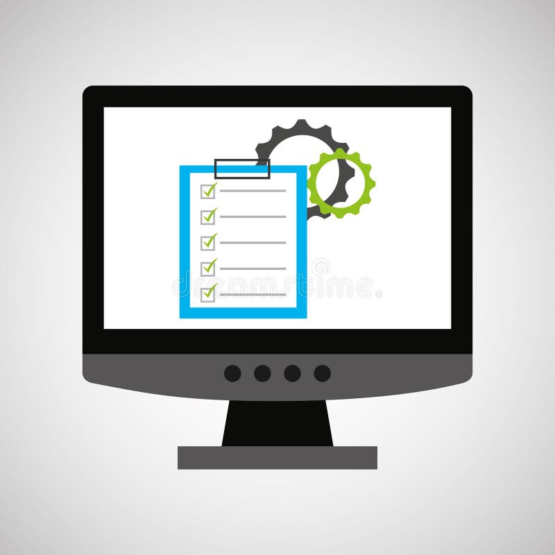 Programming Coding Computer Checklist Gear Stock Vector - Illustration of pencil, information ...