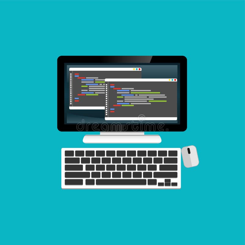 Programming Or Coding On Computer Website Development Web Design Stock Vector Illustration