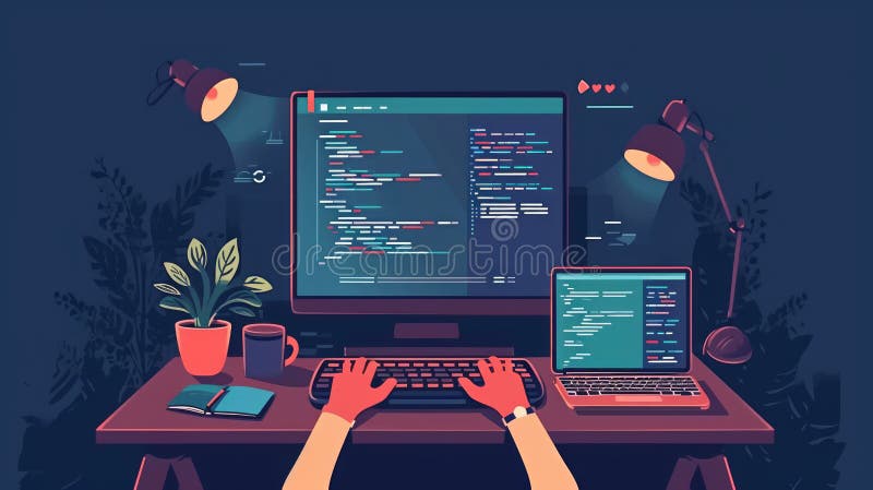 Programming And Coding Concept Software Development Stock Illustration