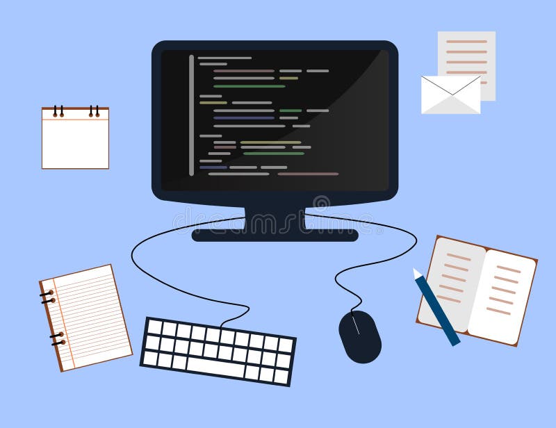 Programming And Coding Concept Website Development Web Design Flat Illustration Stock Vector