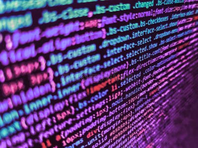 Programming Coding with Editor Colorful Themes. Developer Working on ...