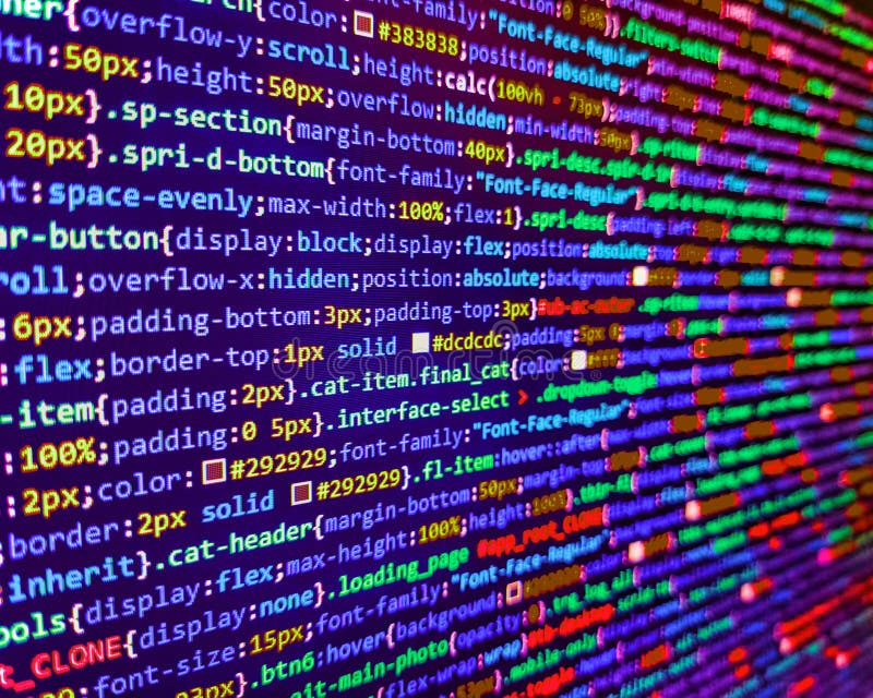 Programming Coding With Editor Colorful Themes Mobile App Developer Letters Chars And Digits
