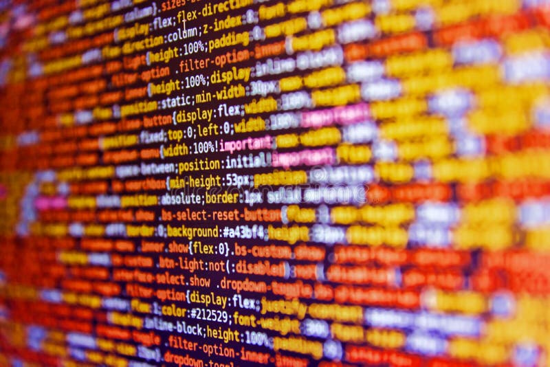 Programming Coding with Editor Colorful Themes. Modern Web Network and Internet ...