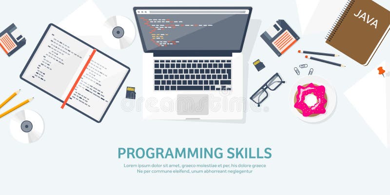 Programming and Coding Flat Computing Background. Code, Hardware ...