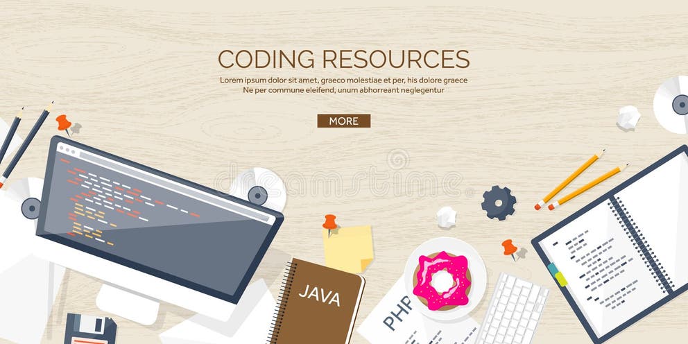 Programming and Coding Flat Computing Background. Code, Hardware ...
