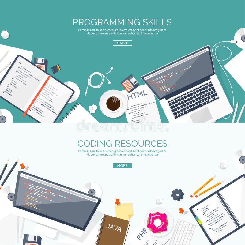 Programming and Coding Flat Computing Background. Code, Hardware ...
