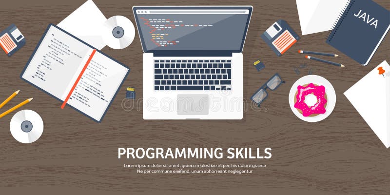 Programming And Coding Flat Computing Background Code Hardwaresoftware Web Development