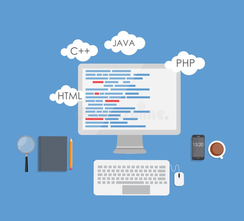 Programming Coding Flat Concept Vector Stock Vector Illustration Of Business Concepts 46933117