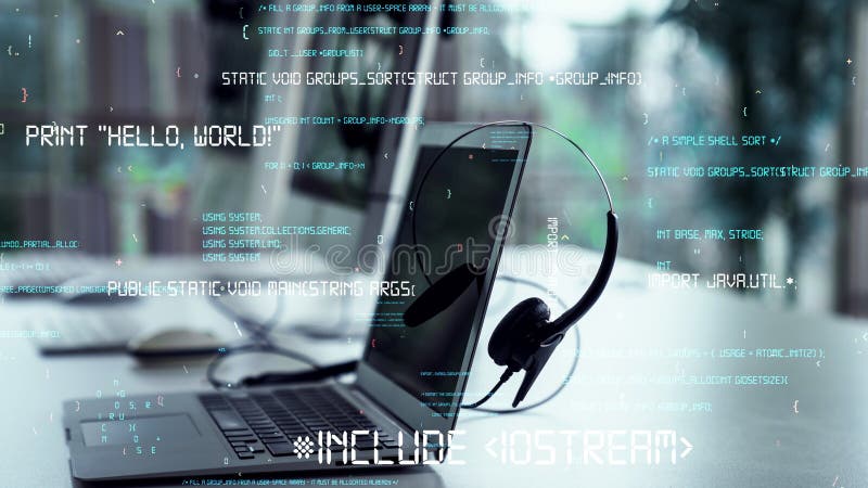 Programming and Coding of Future Software Envisional Graphic Stock ...