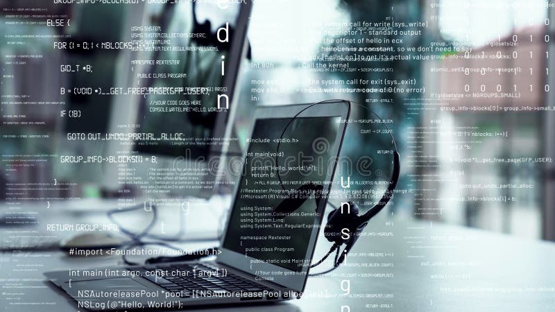 Programming and Coding of Future Software Envisional Graphic Stock ...