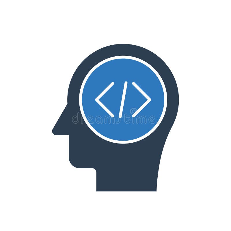 Programming Coding Icon - Mind and Brain Icon Stock Vector - Illustration of html, mind: 401005119