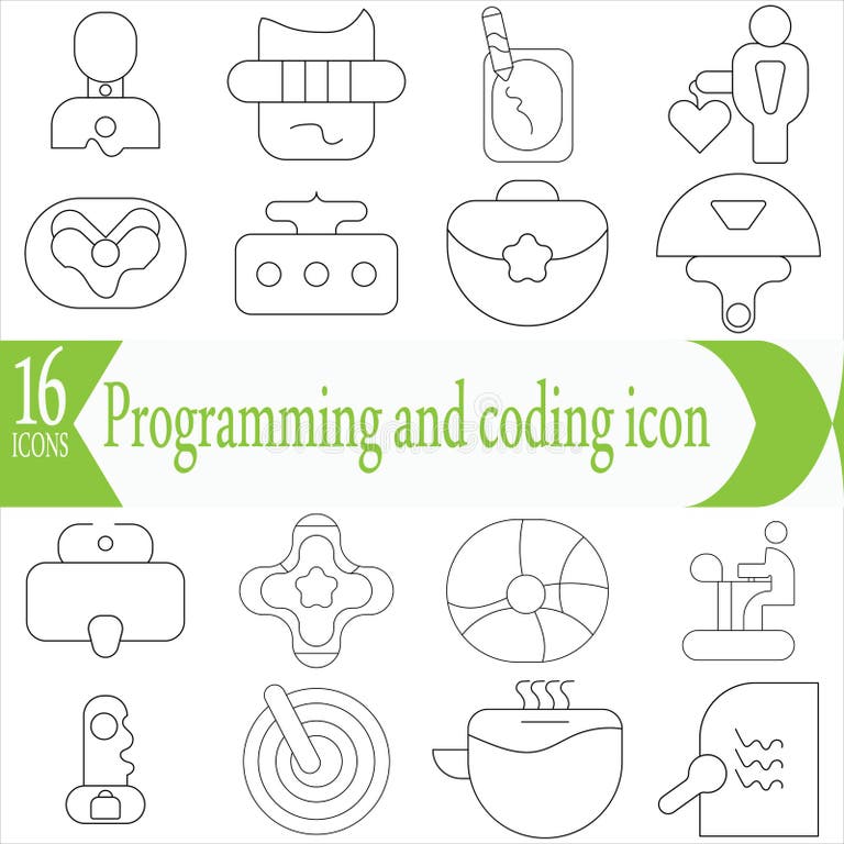 Programming and Coding Icon Set. Software Development Icon Collection ...