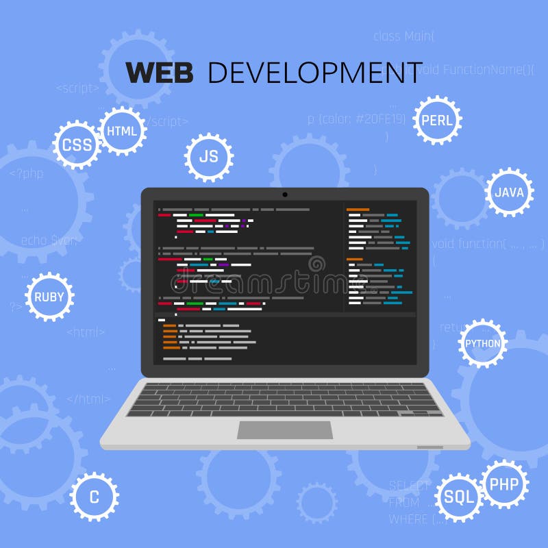 Programming And Coding Programming Languages Web Development Software Testing Stock Vector