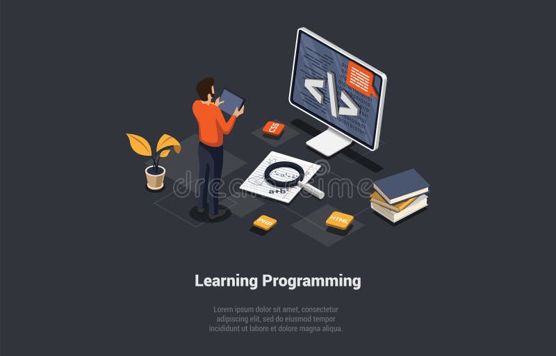 Html Coding Concept Book 3d Stock Illustrations – 38 Html Coding Concept Book 3d Stock ...