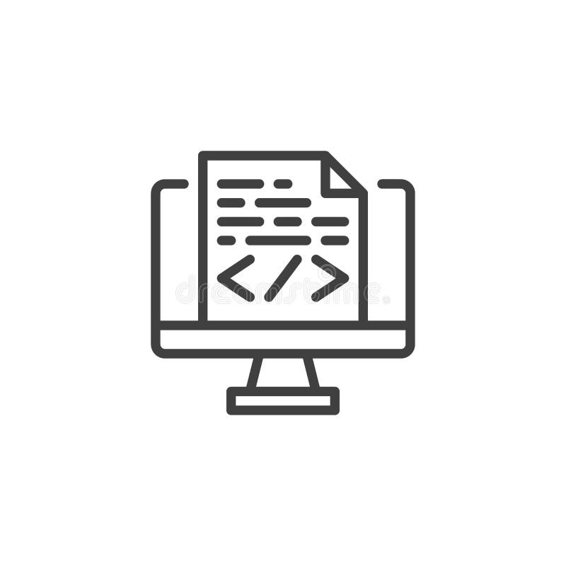 Programming and Coding Line Icon Stock Vector - Illustration of logo, icon: 177560679