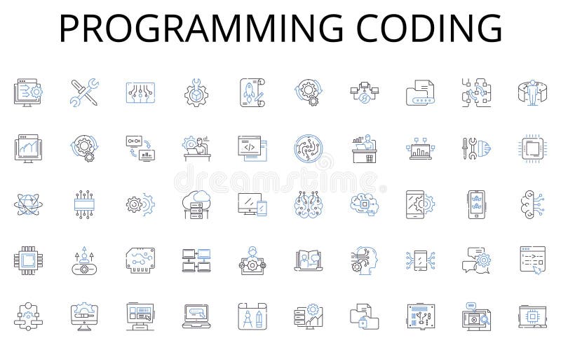 Programming Coding Outline Icons Collection Coding Programming Scripting Compiling