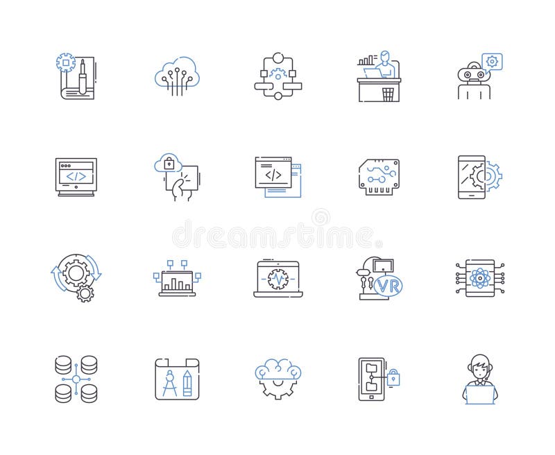 Programming Coding Outline Icons Collection Coding Programming Scripting Compiling