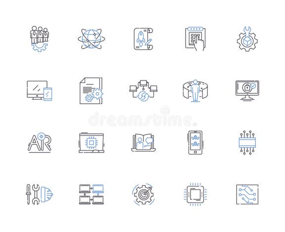 Programming Coding Outline Icons Collection. Coding, Programming, Scripting, Compiling ...