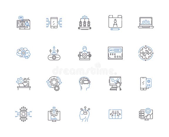 Programming Coding Outline Icons Collection. Coding, Programming, Scripting, Compiling ...