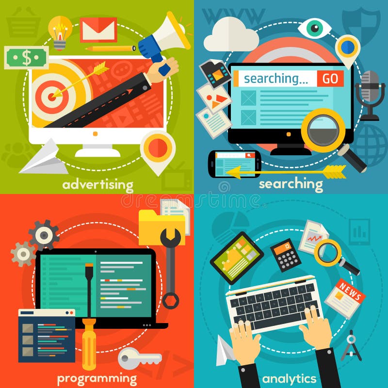 Programming Development Analytics And Coding Concept Banners Stock
