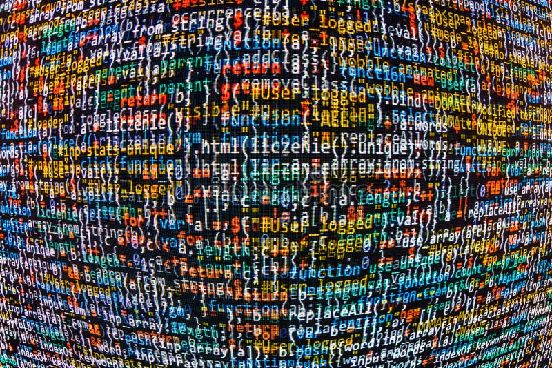 Programming Coding Source Code Screen. Stock Photo - Image of ...