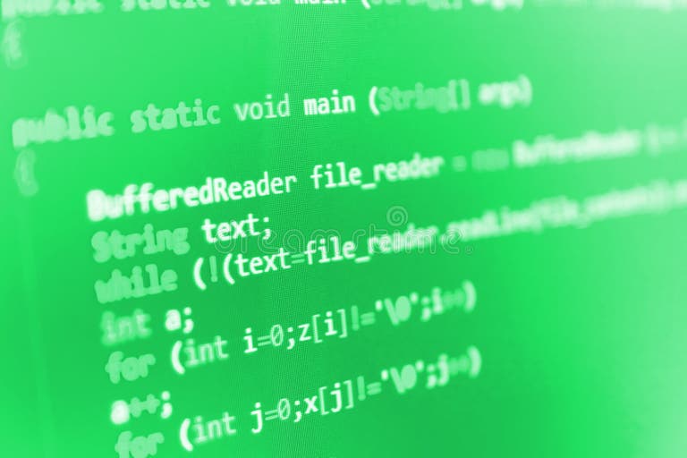 Programming Coding Source Code Screen. Stock Image - Image of green, data: 47491027